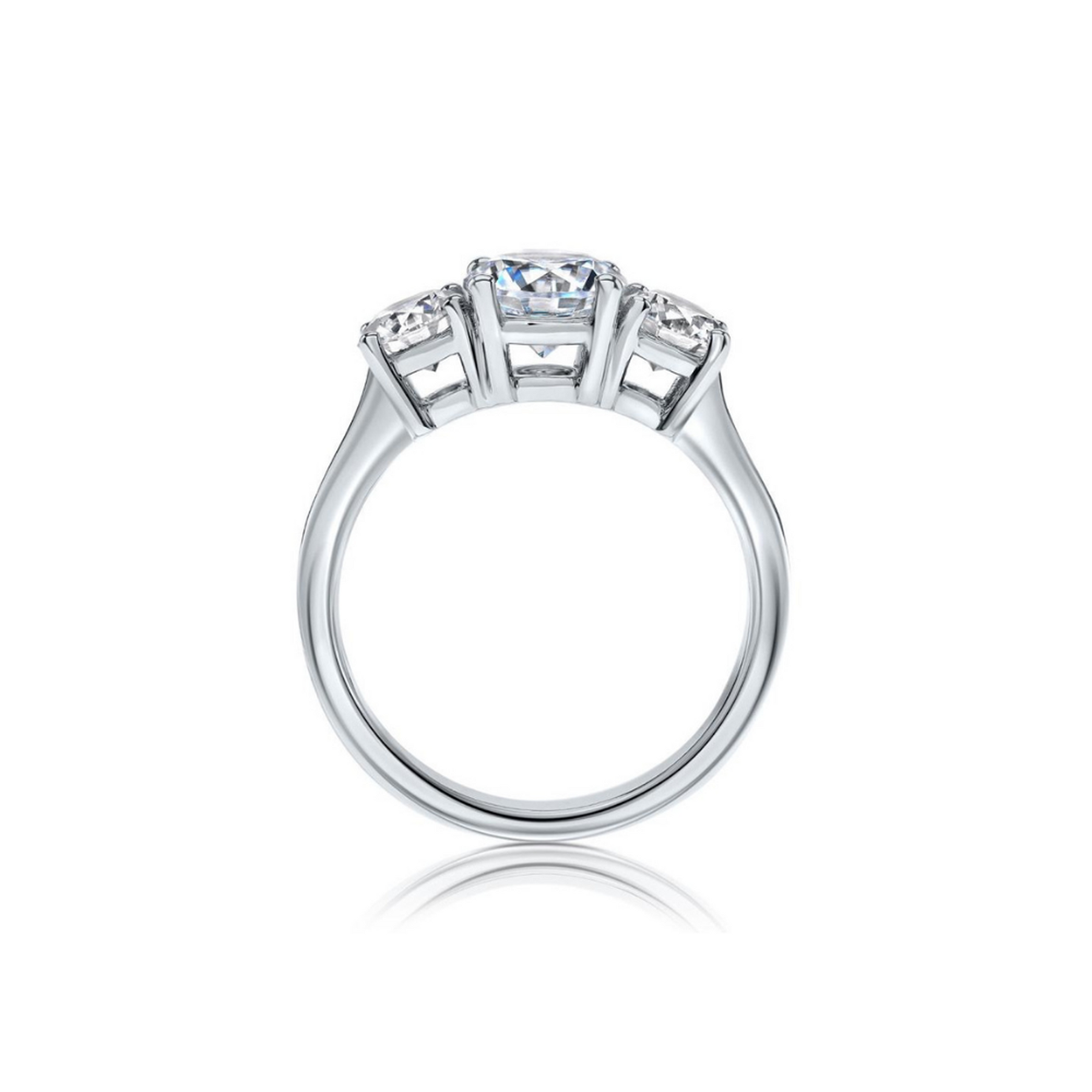 Noble tre-stens ring m. hvide diamanter | Køb hos ToftJessen